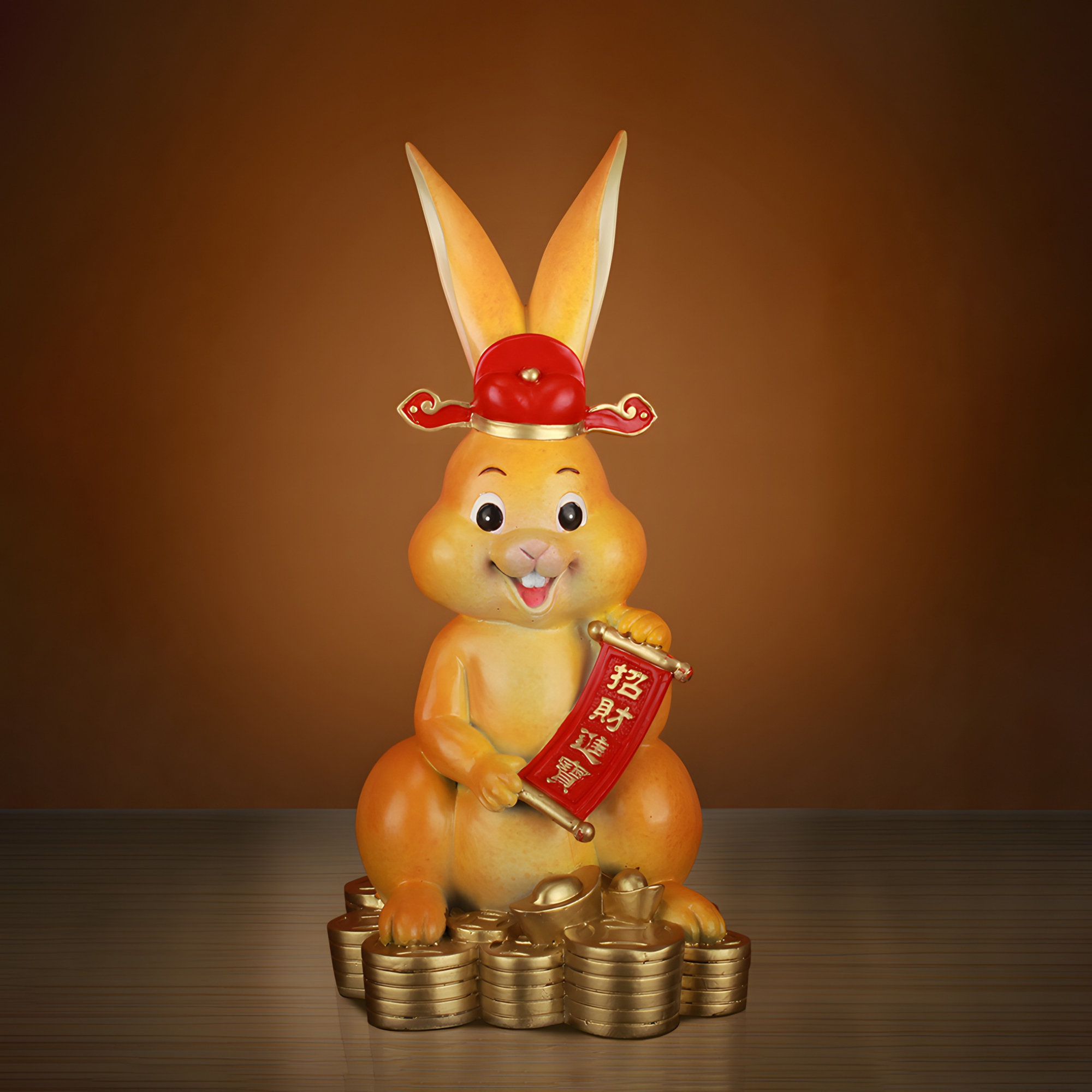 Infinity Brass Rabbit Figurine - Exquisite Handcrafted Lucky Mascot ...