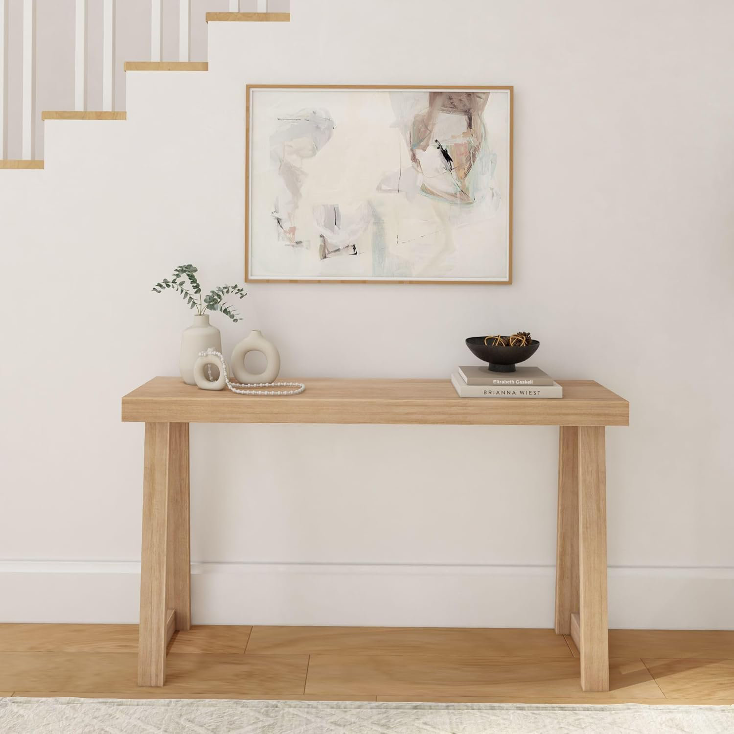 Latitude Run® Solid Wood Console Table, 56 Inch, Sofa Table, Narrow ...