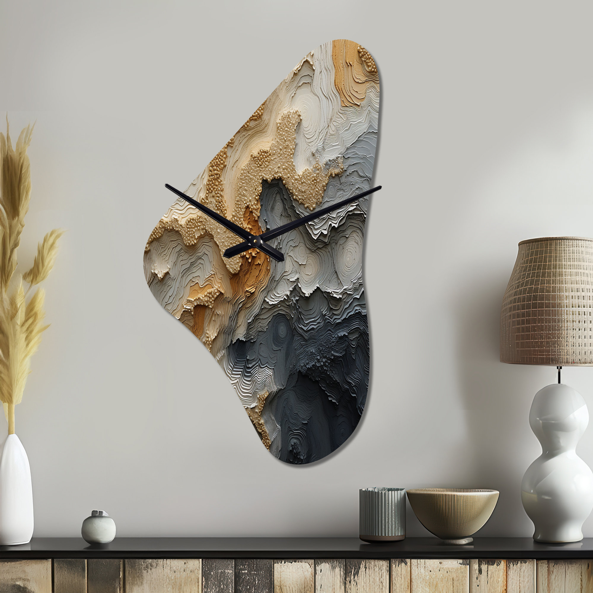 East Urban Home Kuyper - Boomerang Shape Decorative Beige Abstract ...