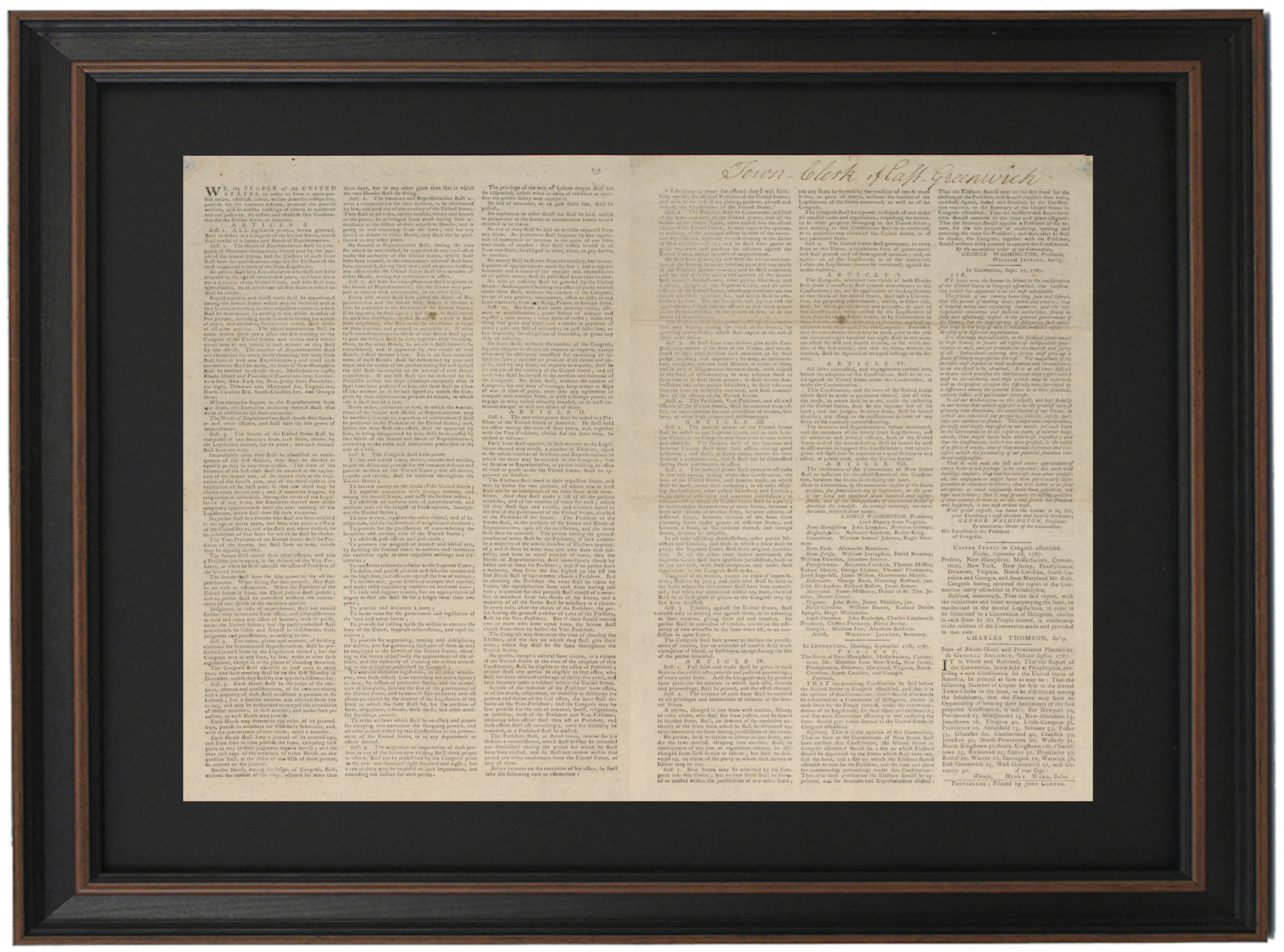 17 Stories Constitution of the United States Broadside by John Carter ...