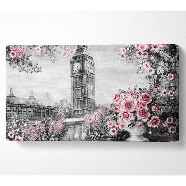 Ophelia & Co. Laya Big Ben Pink Roses - Wrapped Canvas Print | Wayfair ...