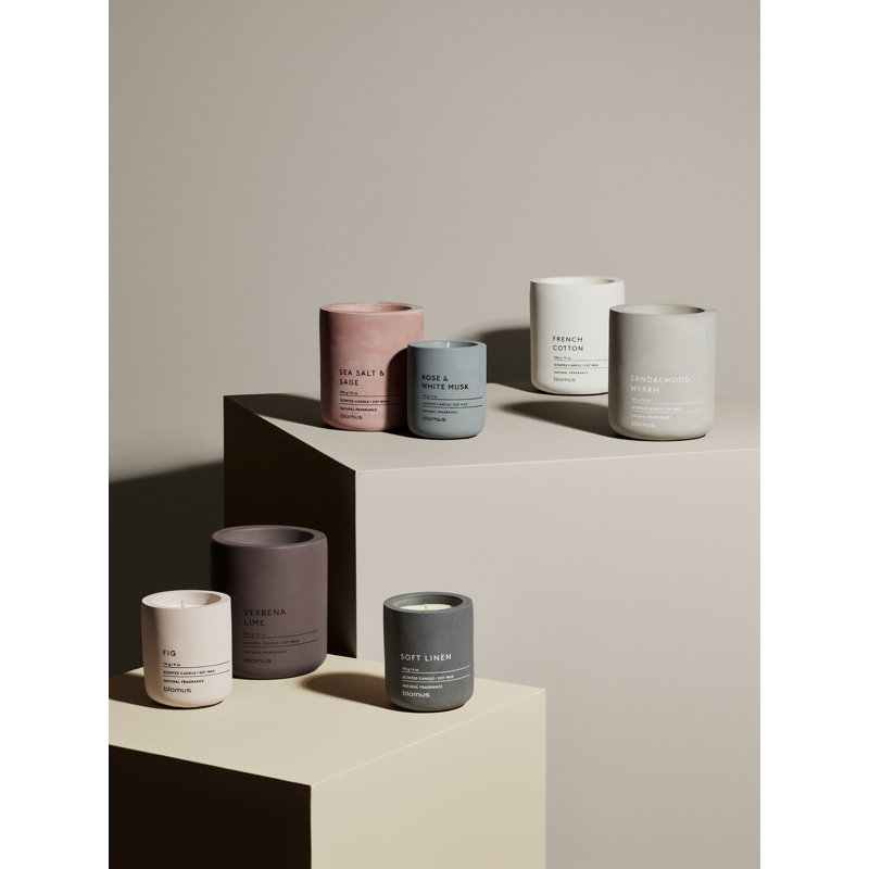 Blomus Fraga French Cotton Scented Jar Candle with Stone Holder ...
