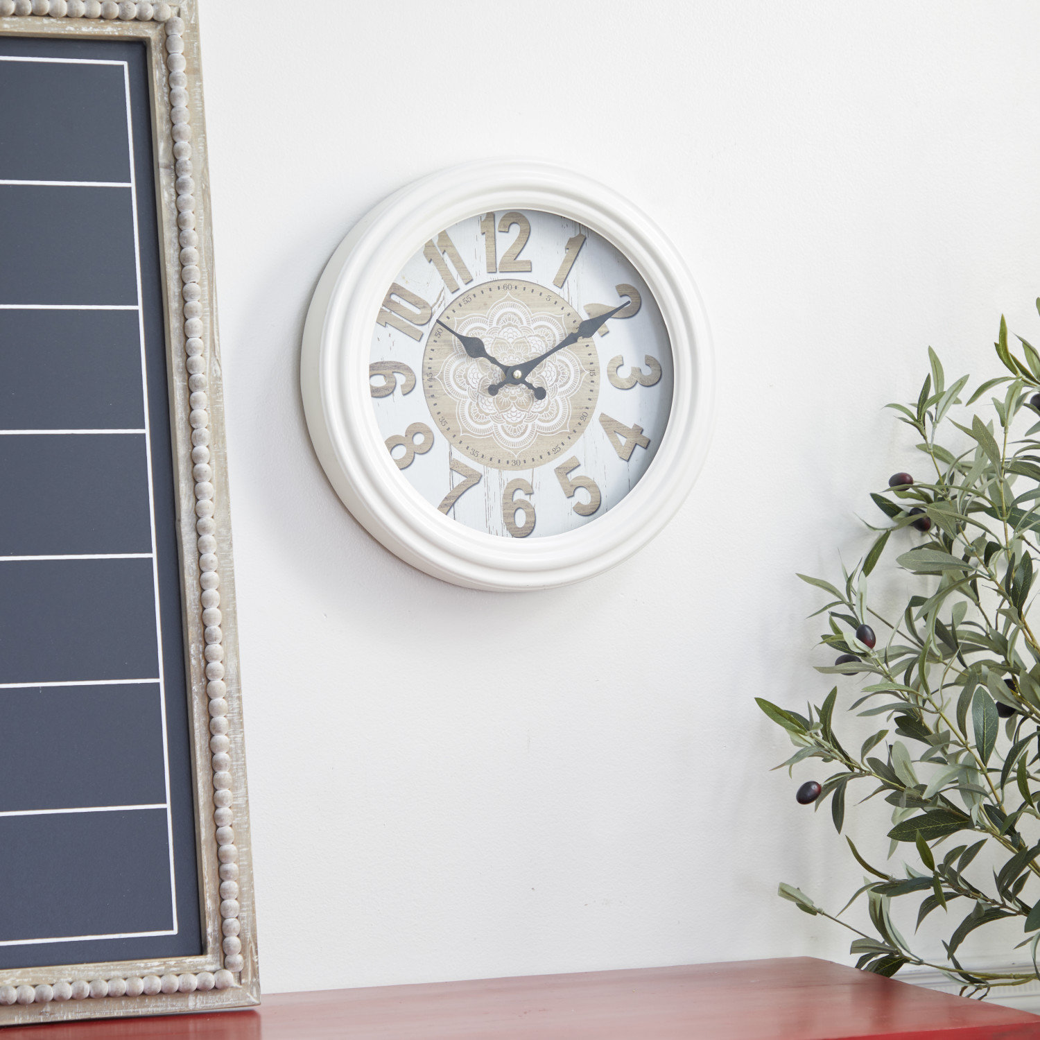 Bungalow Rose Metal Fluted Frame Decorative White Wall Clock & Reviews ...