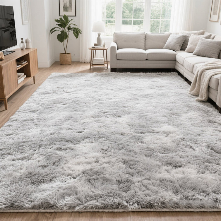 Mercer41 Light gray shag area rug | Wayfair