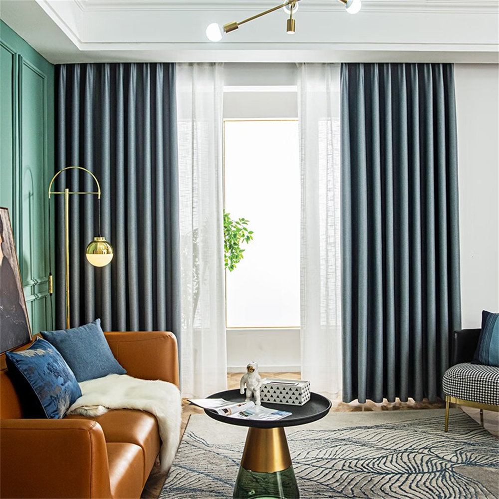 ZCHUANG Bedroom Hook-Style Track Curtains: Full Blackout, Thermal ...