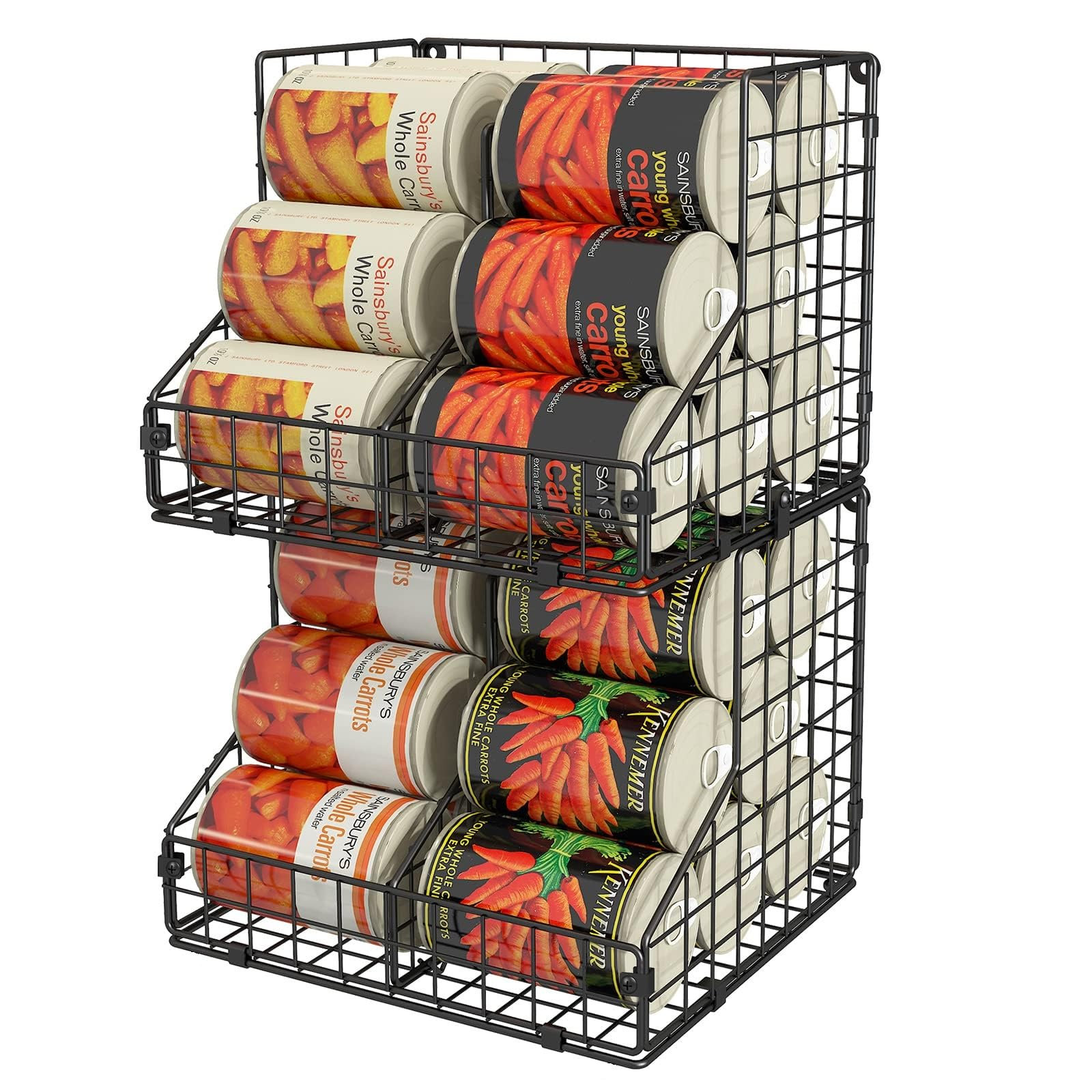 Latitude Run® Stackable Can Organizer for Pantry with 2 Adjustable ...