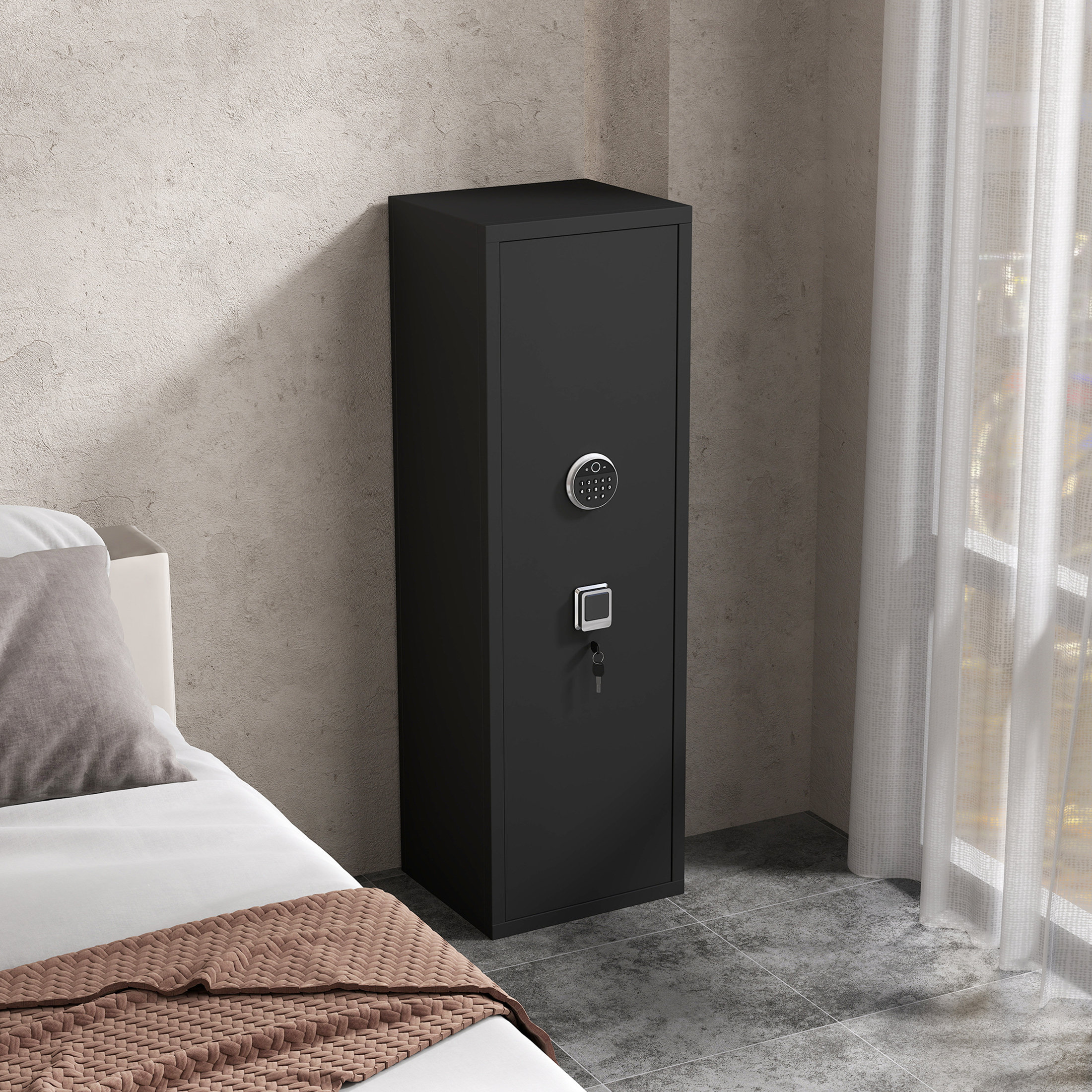 dingdangxiang Large Gun Safe Cabinet With 3 Pistol Pouches - Biometric ...