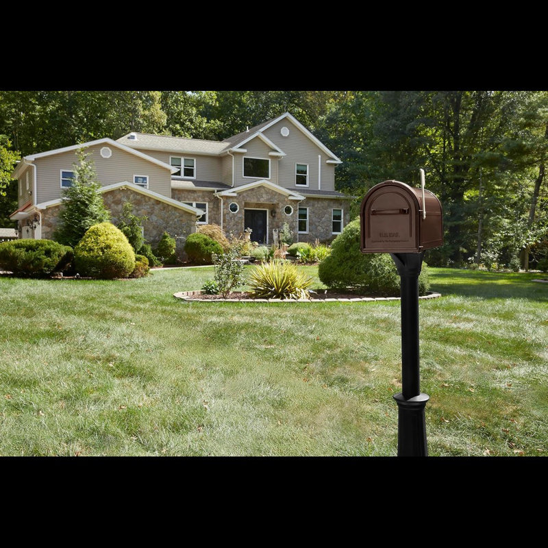 Cozy Oasis Metal Post Mounted Mailbox | Wayfair