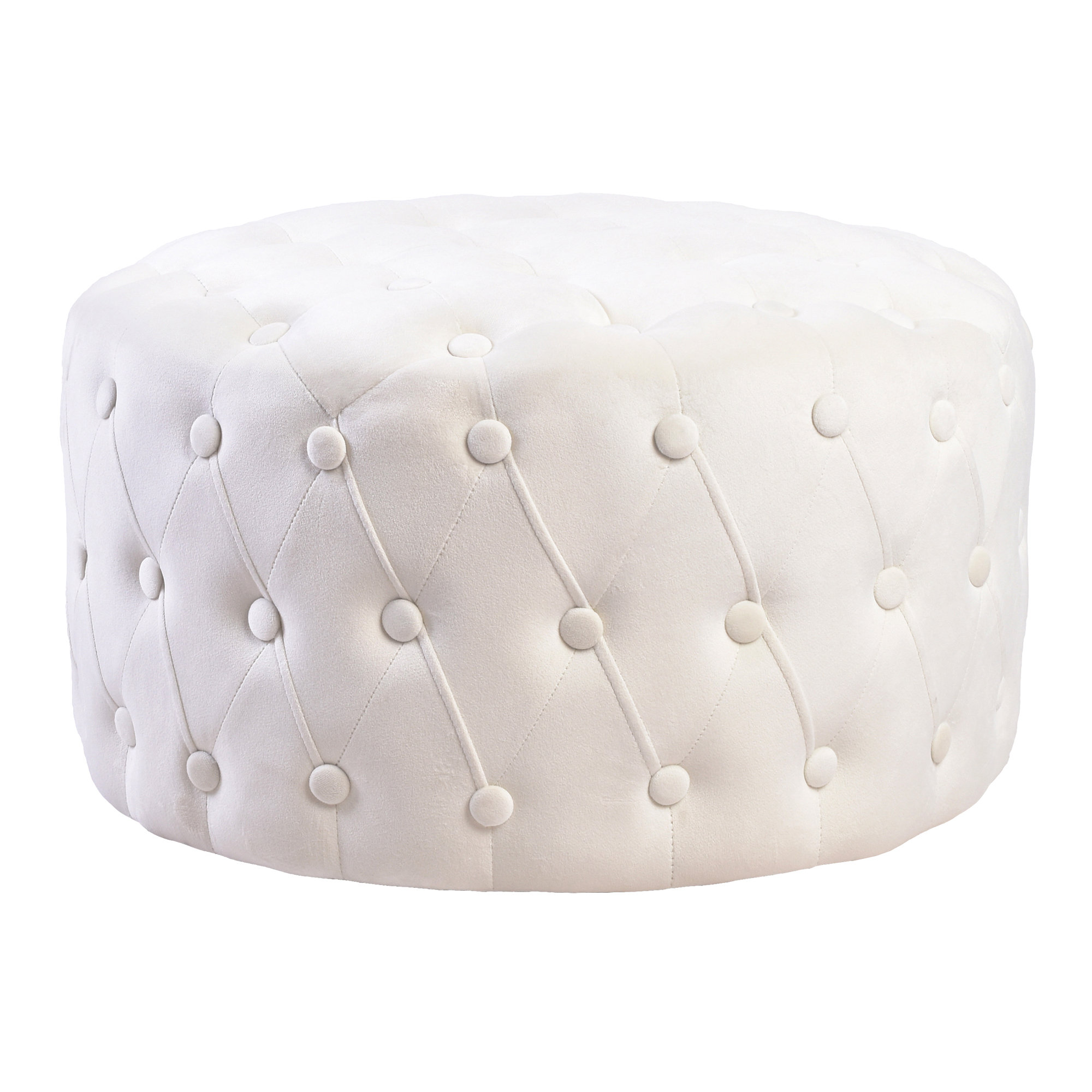 Rosdorf Park Vivienne Tufted Vanity Ottoman Living Room Velvet ...