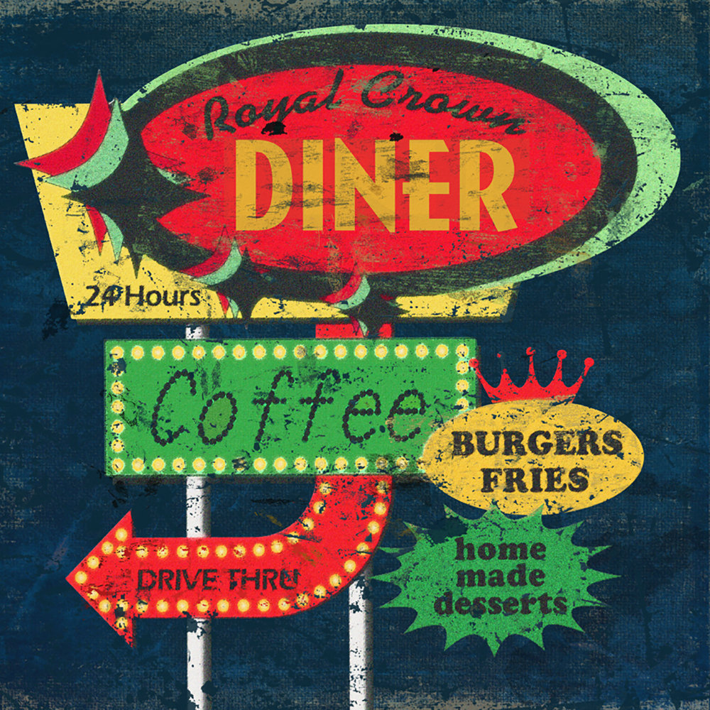 Buy Art For Less 'Retro Diner Sign' by Marilu Windvand Vintage ...