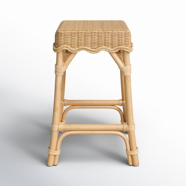 Lacie Rattan Scalloped Bar and Counter Height Stool | Birch Lane