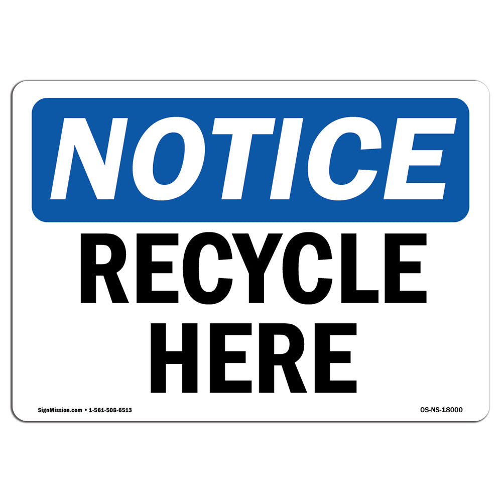 SignMission Recycle Here Sign | Wayfair