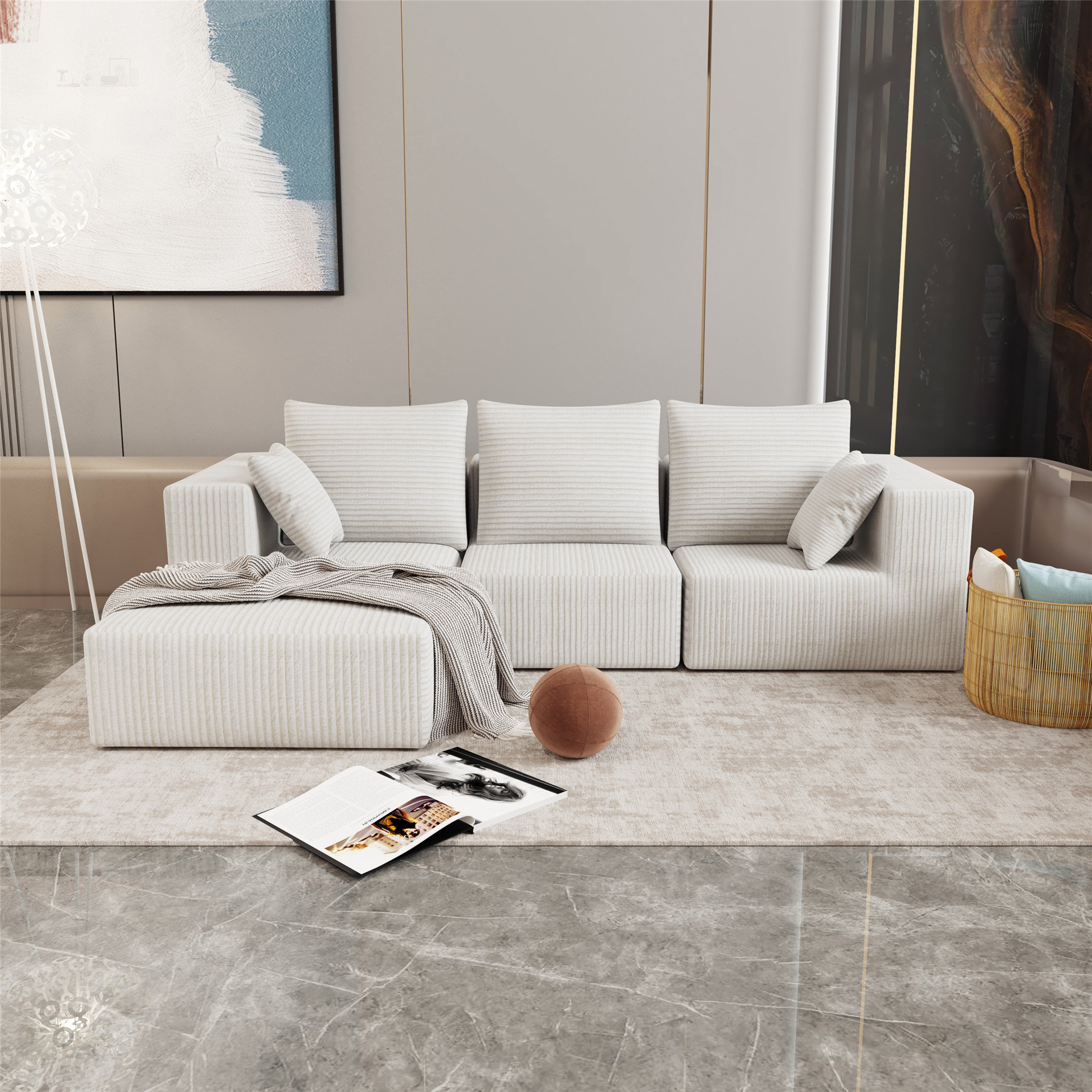 Latitude Run® Versatile Corner Combination Sofa Bed with High-Density ...