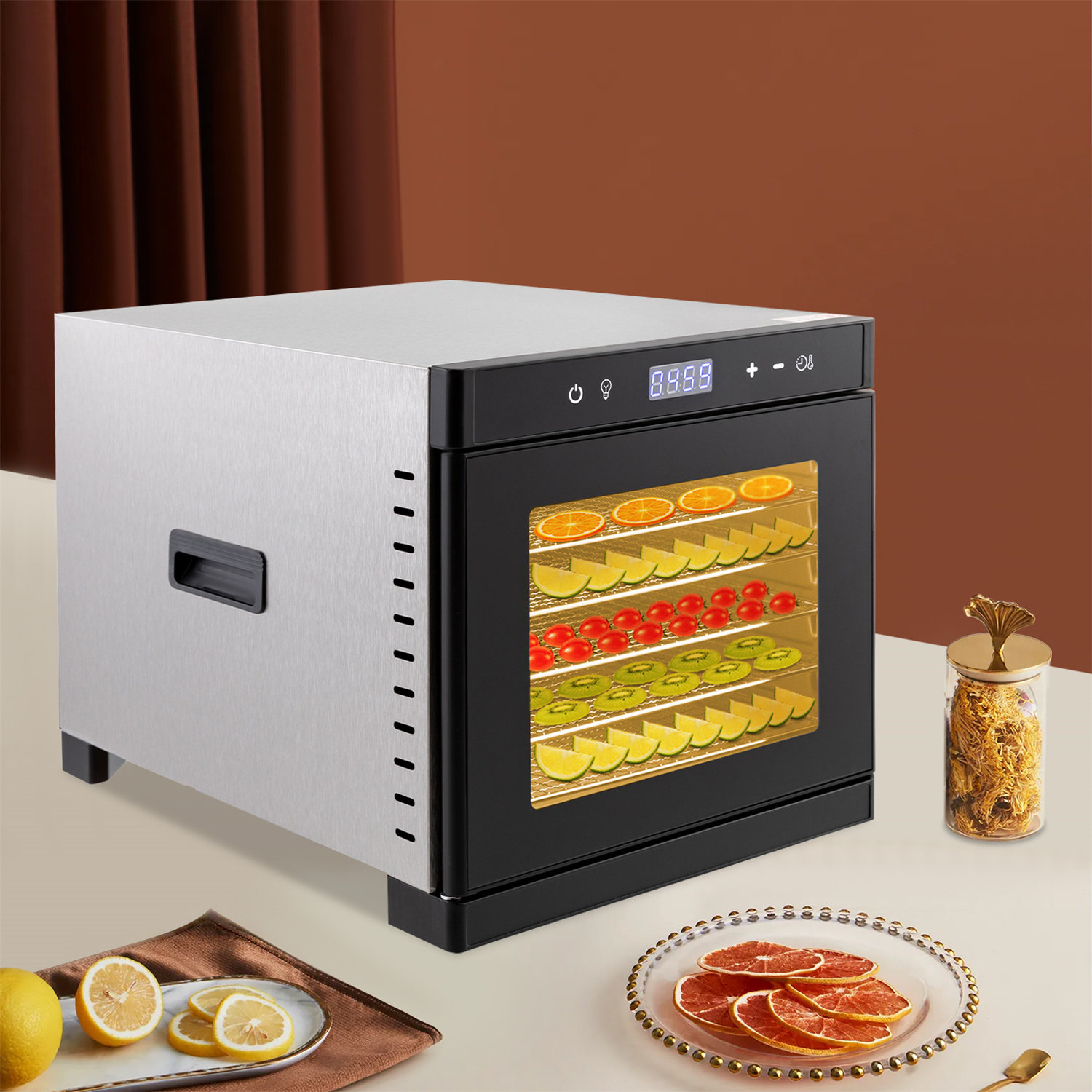 YINXIER Upgraded 700W Dehydrated Dryer With 6 Stainless Steel Trays ...