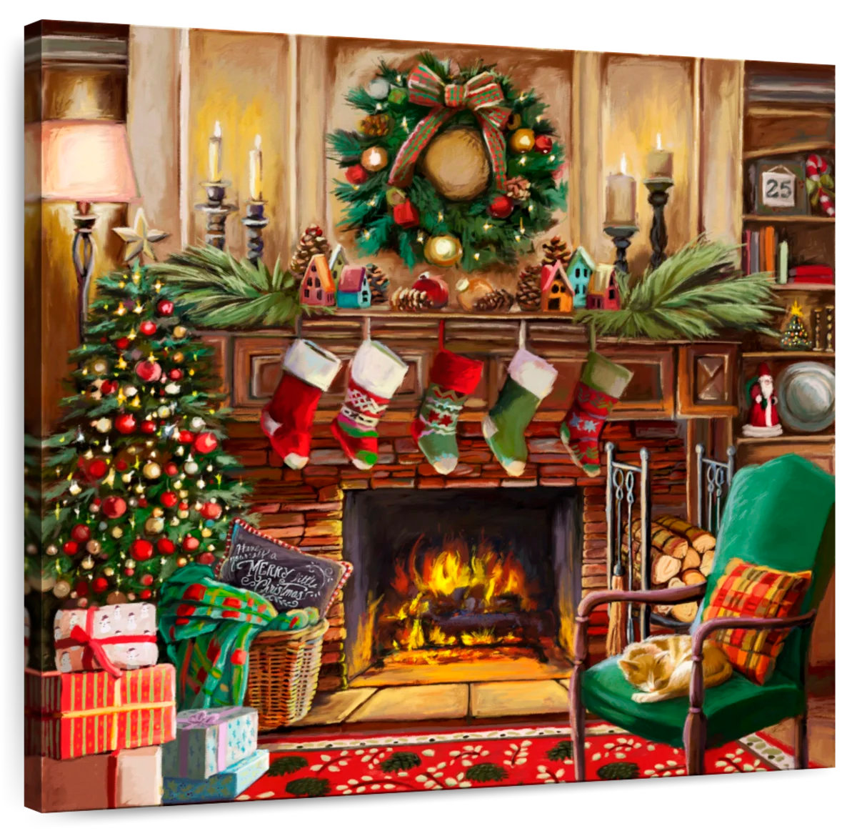 The Holiday Aisle® Lelend Fireside Christmas | Wayfair