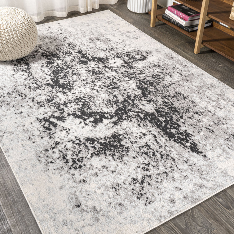 17 Stories Bettencourt Abstract Cream/Black Area Rug & Reviews | Wayfair