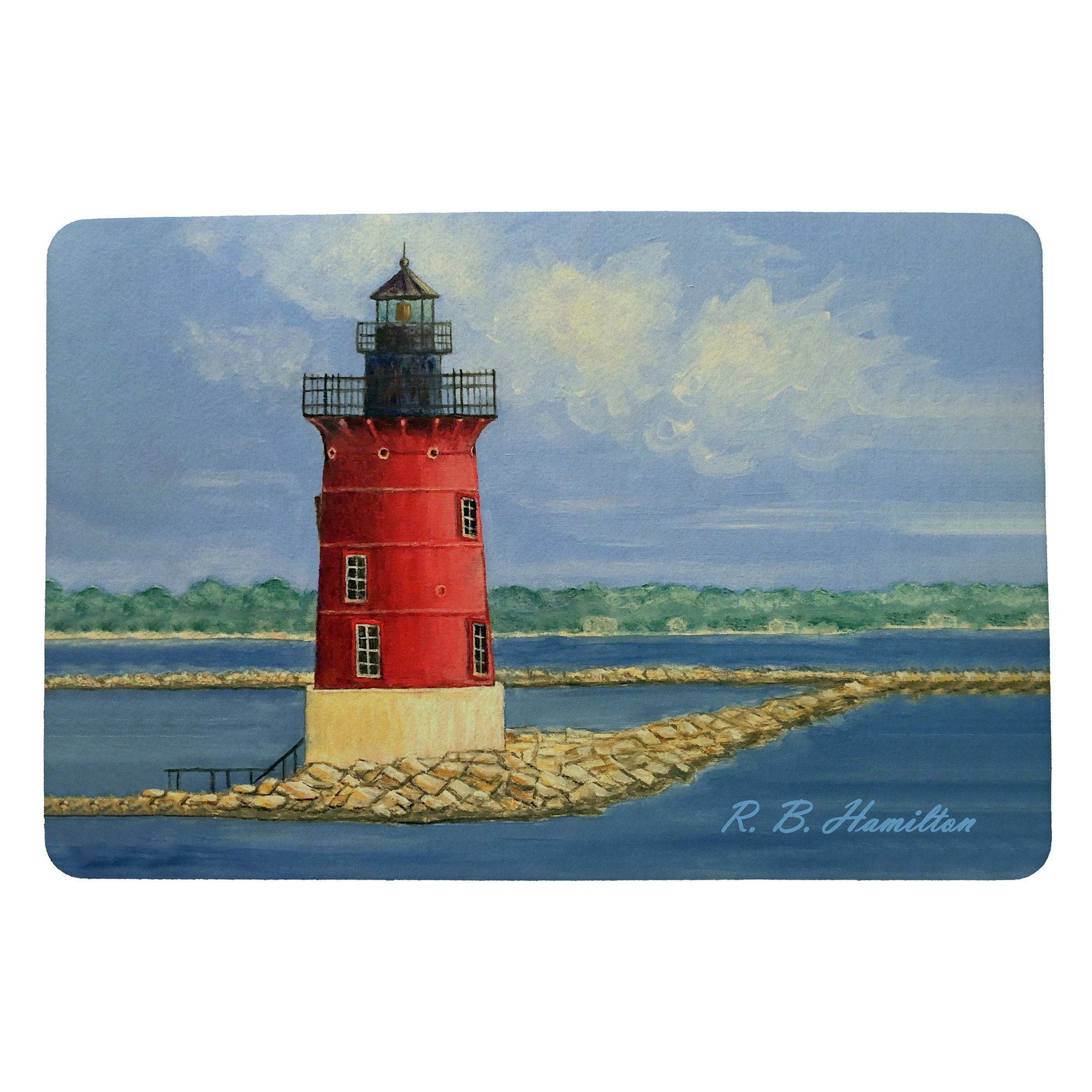 Breakwater Bay Lewter Breakwater Lighthouse 26 in. x 18 in. Non-Slip ...