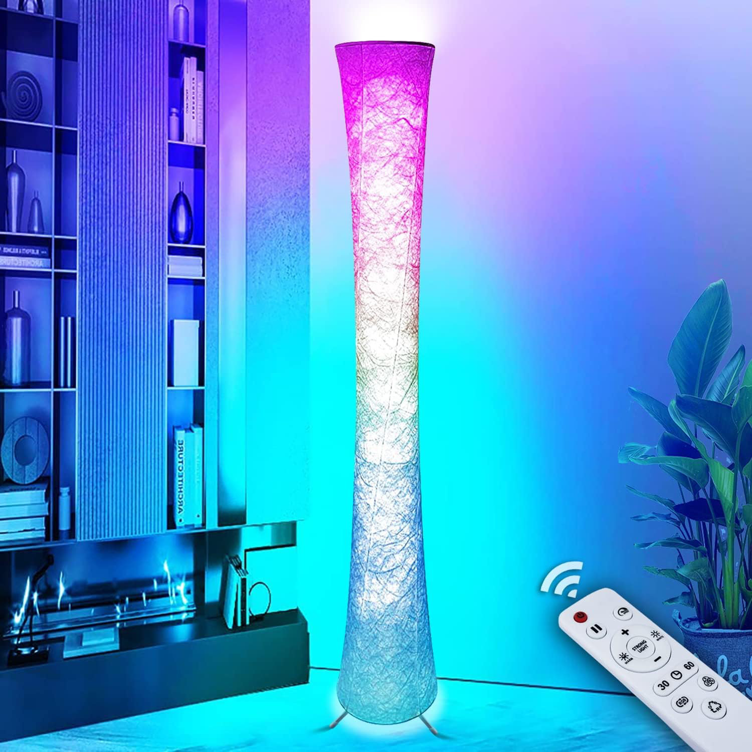 Ivy Bronx Smart Led Floor Lamps, RGB Color Changing With APP & Remote ...