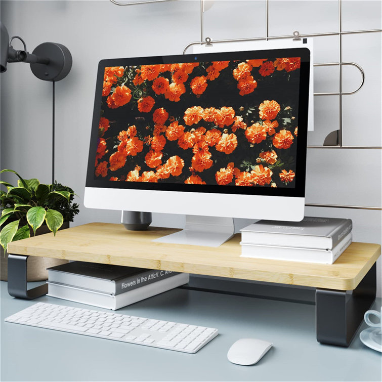 Ebern Designs Micaiah Wood Monitor Stand | Wayfair.co.uk