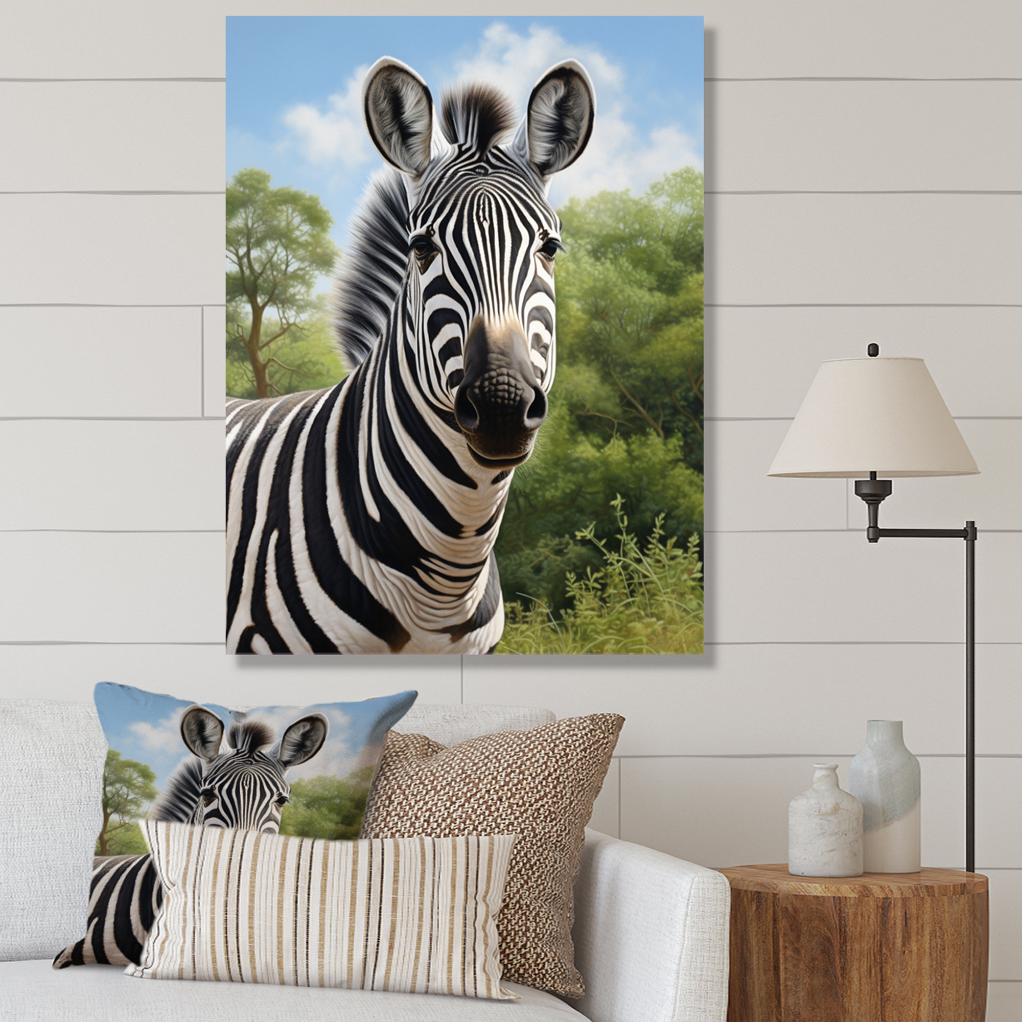 Ebern Designs " Zebra Realistic Zebra Portrait " - Wayfair Canada