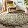 Bungalow Rose Round Floral Hand Braided Wool Area Rug in Olive/Yellow ...