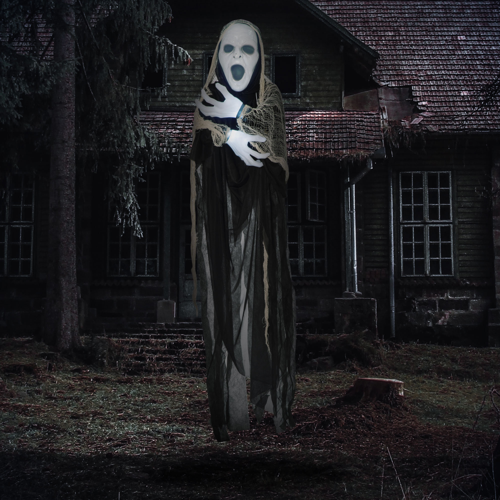 The Holiday Aisle® 60" Outdoor Halloween Decorations Hanging Ghost ...