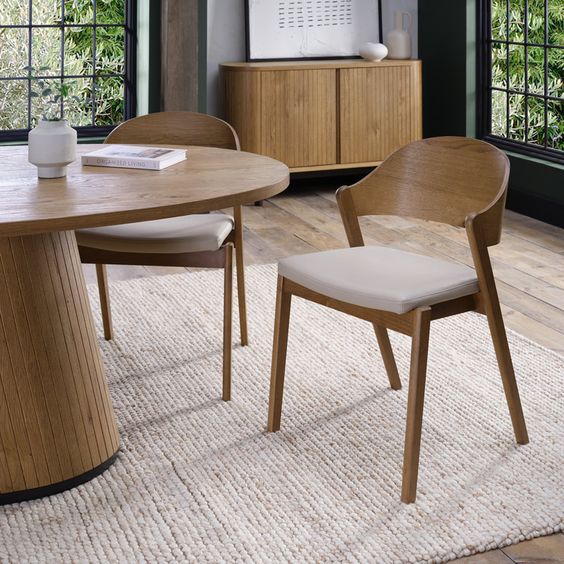 Corrigan Studio Ply Back Chair - Grey Bonded Leather | Wayfair.co.uk