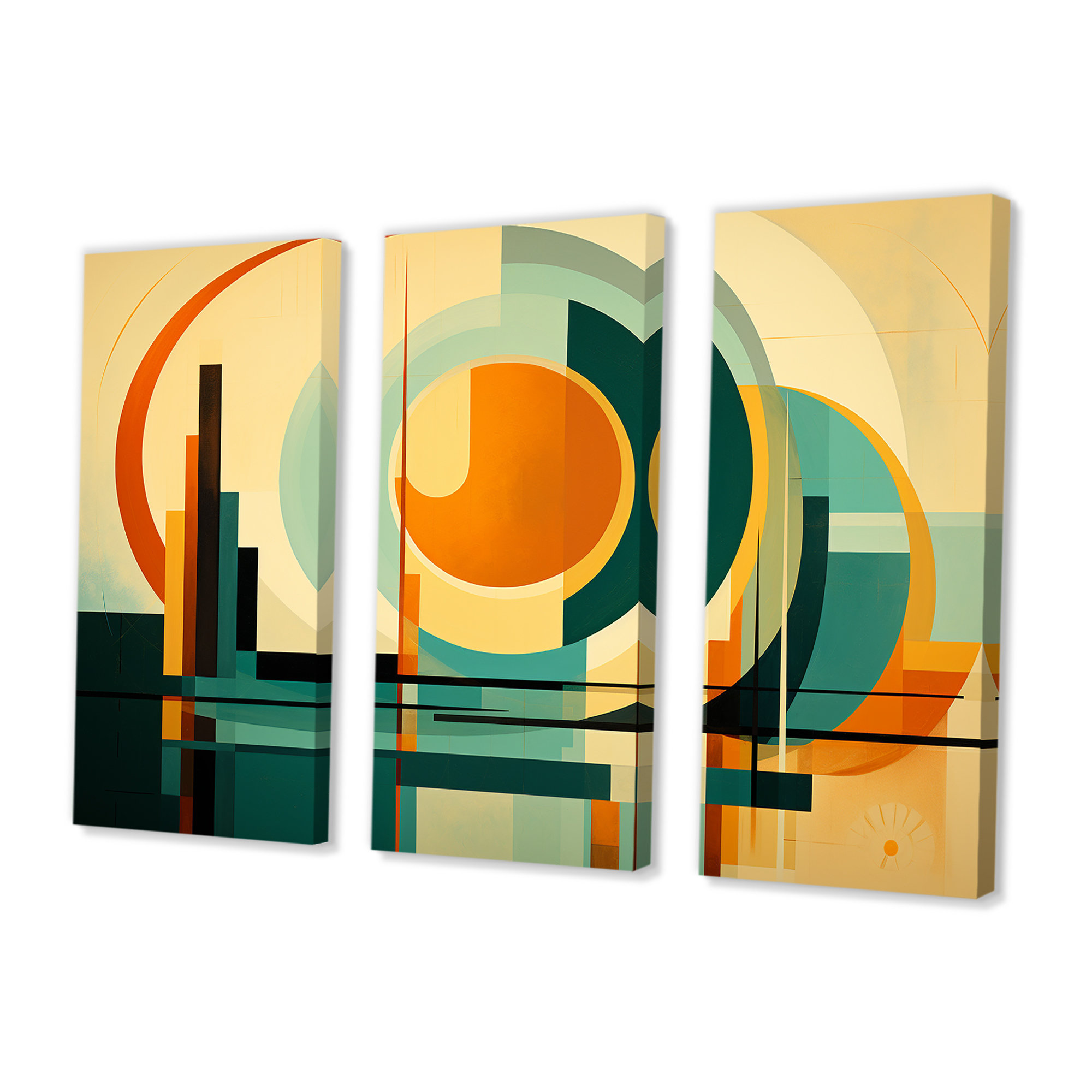 Ivy Bronx Retro Modern Full Moon City II - Midcentury Wall Art Decor ...
