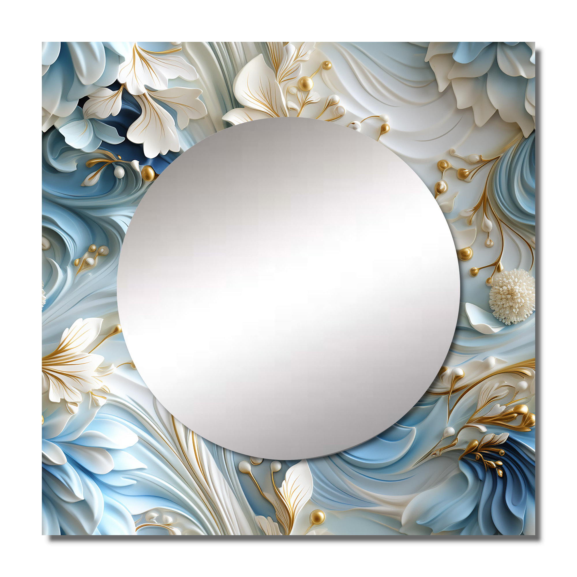 Design Art Ethereal Rococo Swirls Victorian Pattern - Floral Square ...