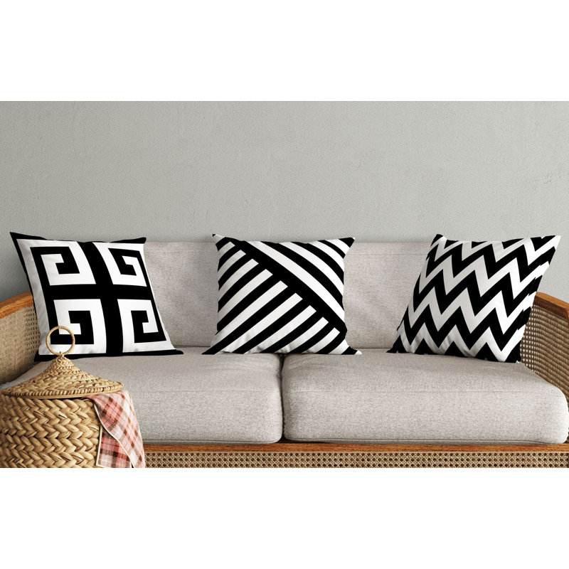 Asir Group INC Stylish Cushion Cover Set (3 Pieces), 17.0 x 17.0 Inches ...