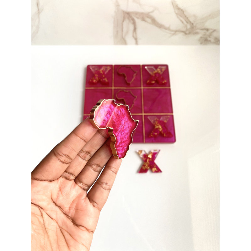 Rain Sky Home Decor Tic Tac Toe Africa - Pretty in Pink | Wayfair