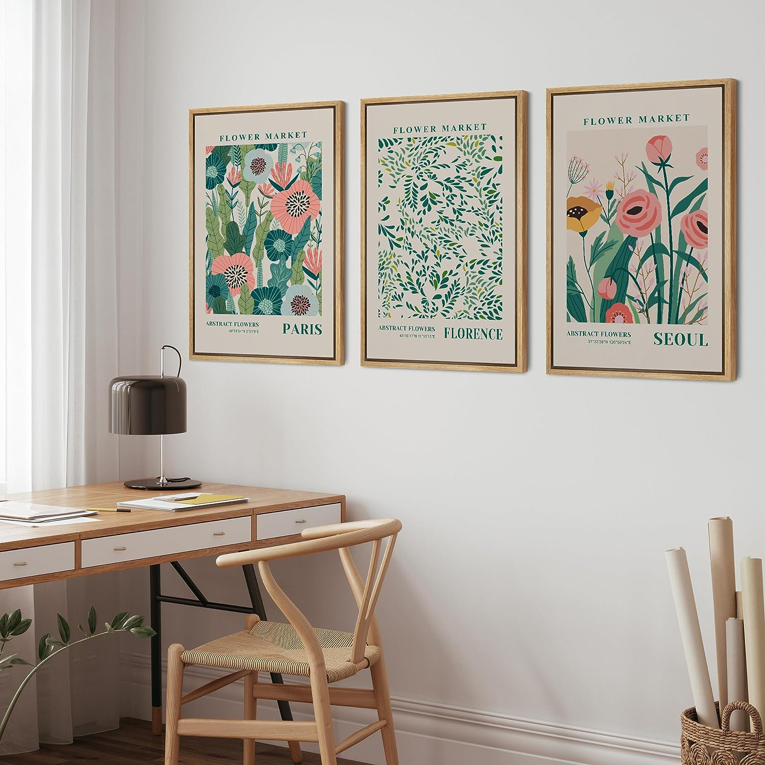 IDEA4WALL Classical Artwork Paris Florence Seoul Pastel Vibrant ...