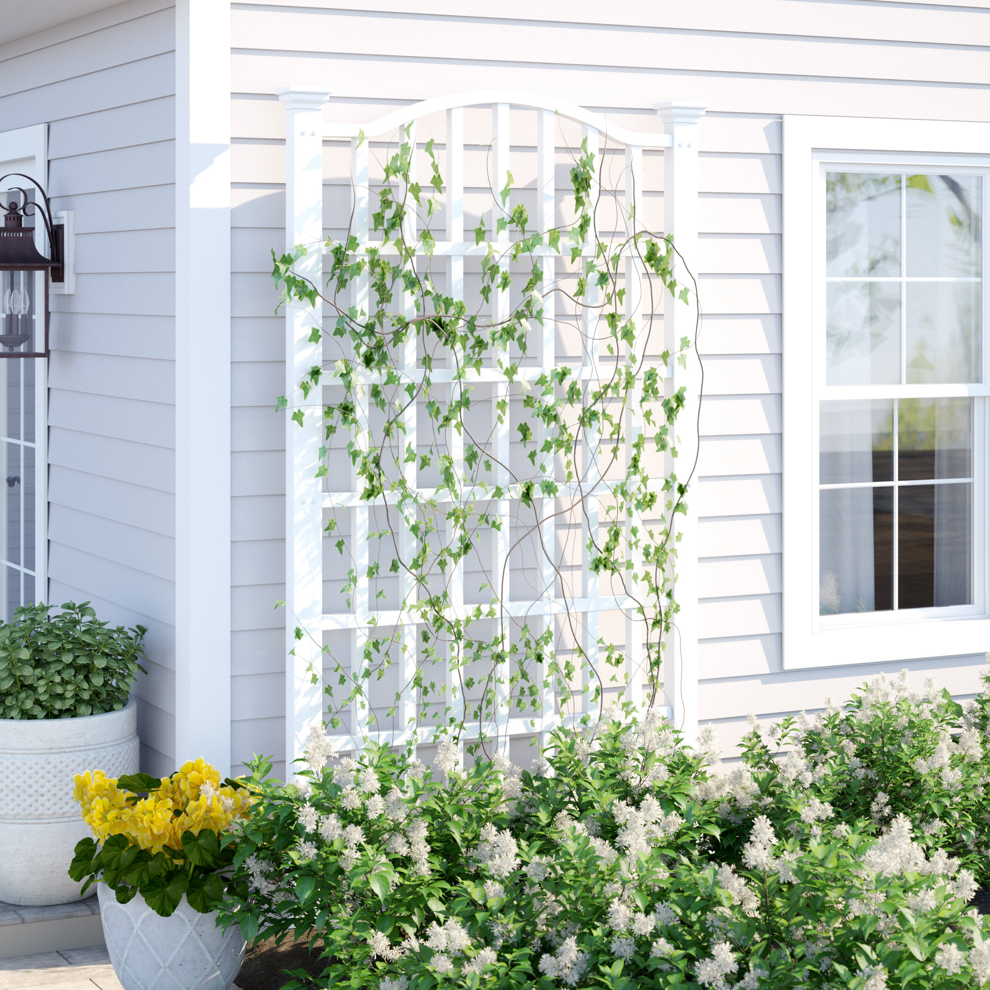 Charlton Home® Kerrimore Vinyl Lattice Panel Trellis & Reviews | Wayfair