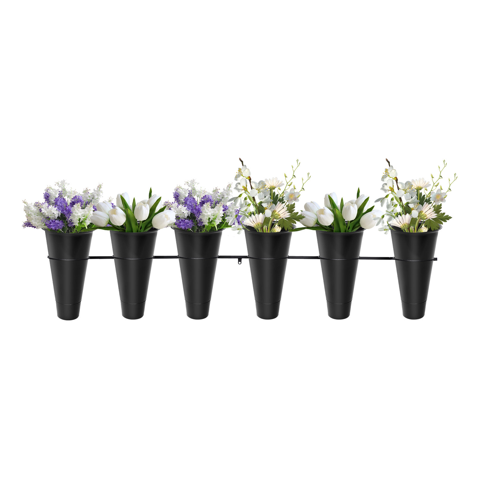 Arlmont & Co. 6PCS Wall-mounted Flower Buckets Display Stand PP | Wayfair