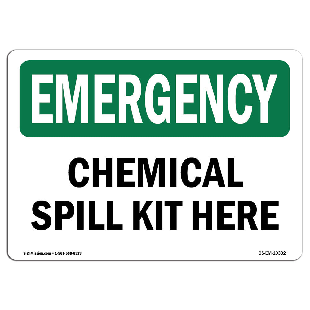 SignMission Chemical Spill Kit Here Emergency Sign | Wayfair
