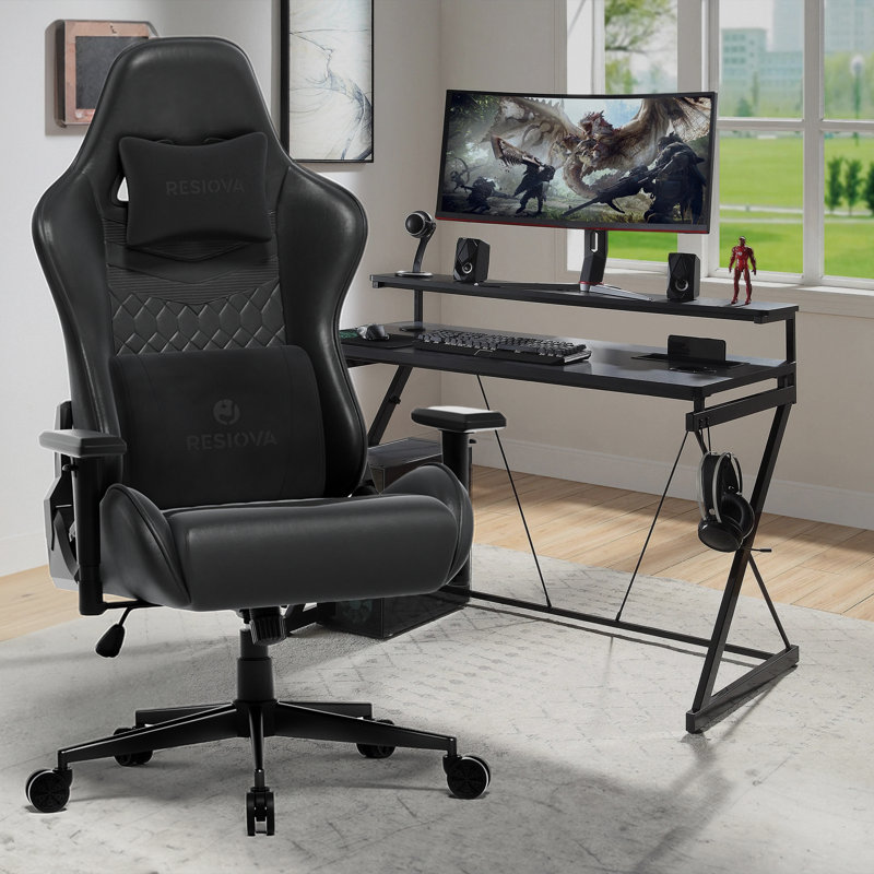 resiova Adjustable Reclining Ergonomic Faux Leather Swiveling PC ...