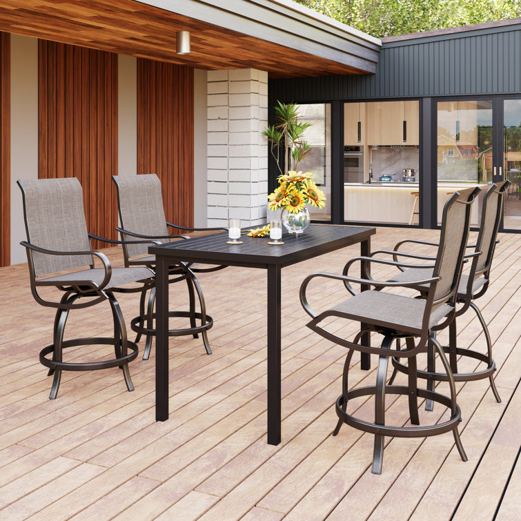 Lark Manor Alyne 4 - Person Rectangular Outdoor Dining Set & Reviews ...