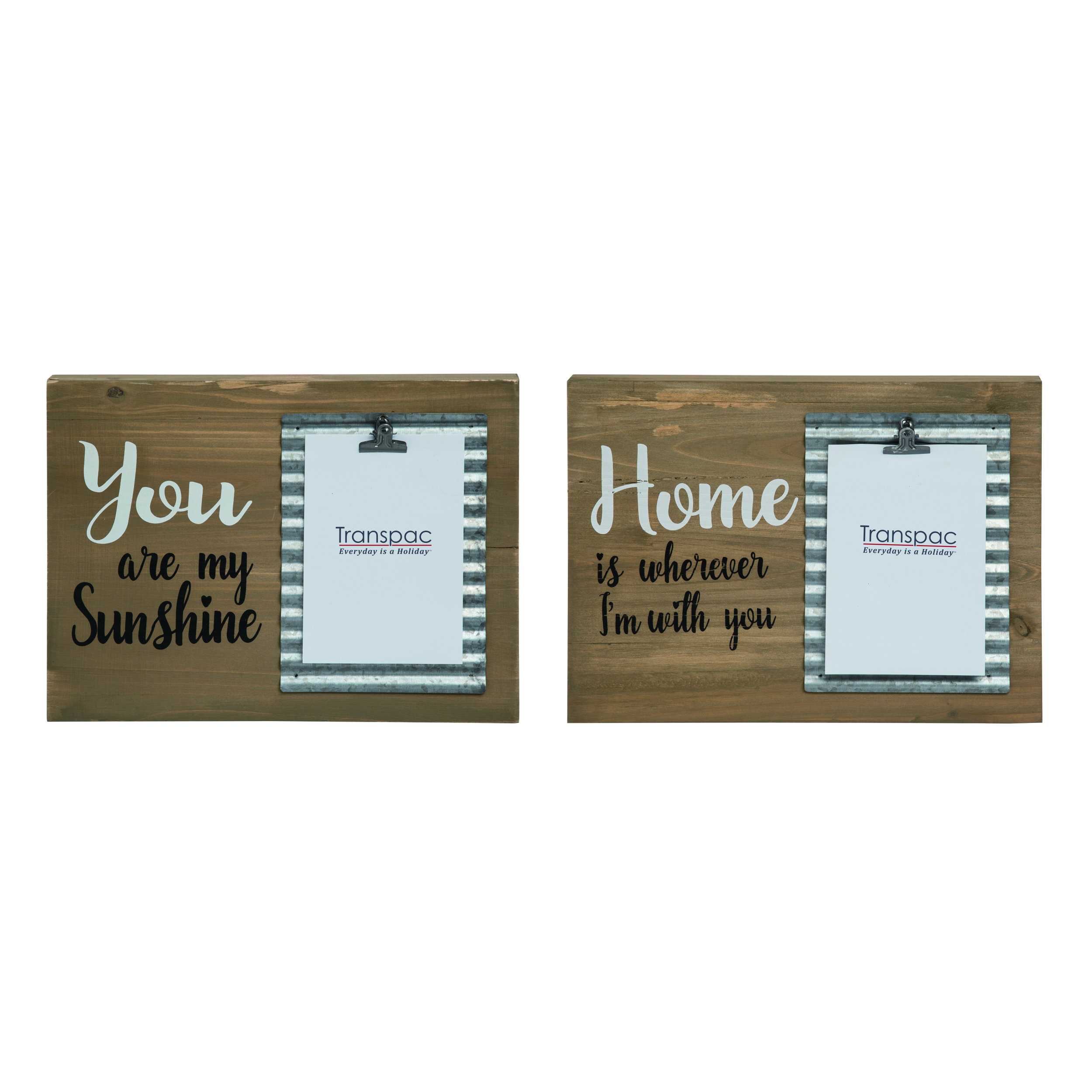 Transpac Wood/Metal Clip Frame Set of 2 Valentines Home Decorations ...