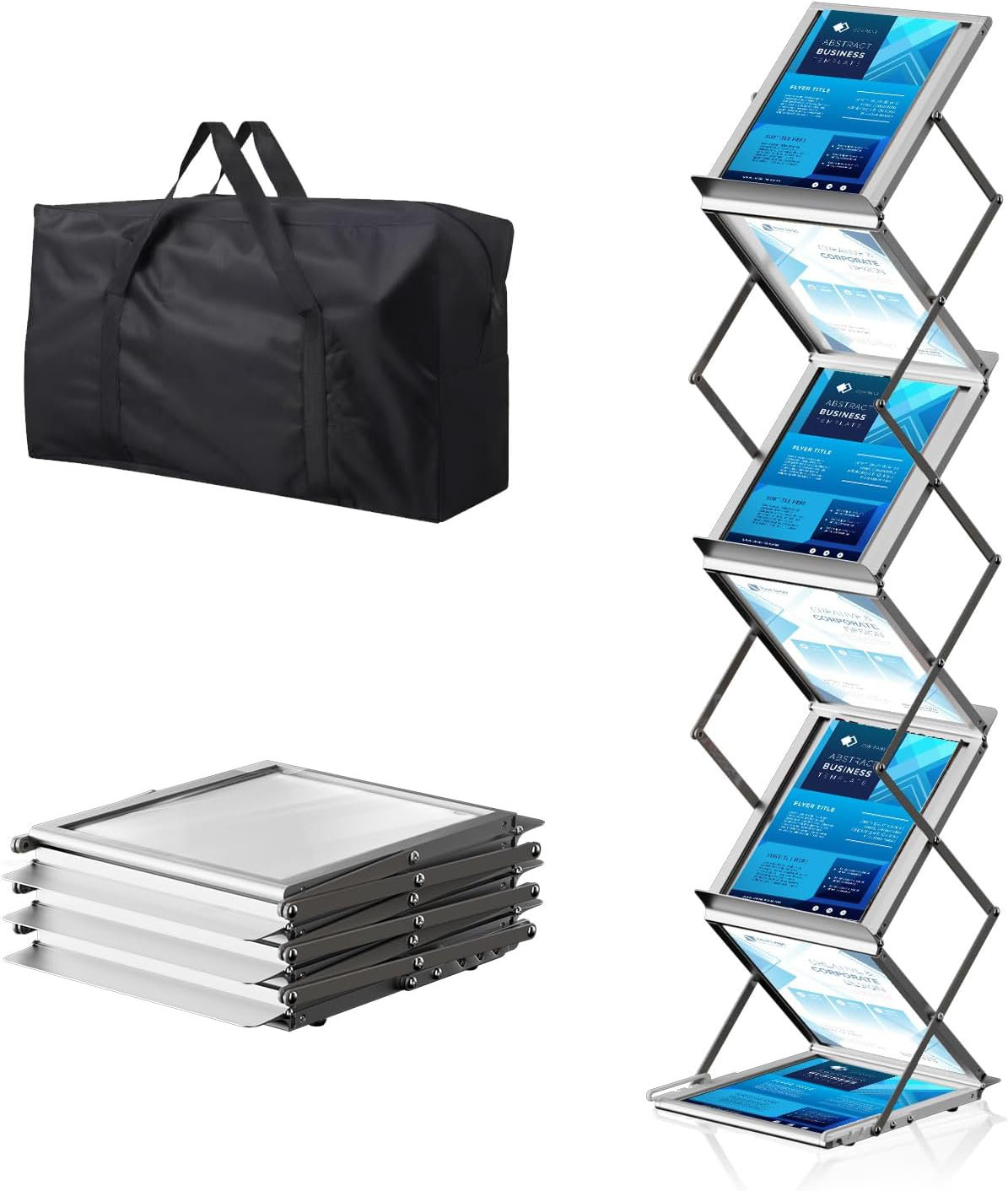 Ivy Bronx 6 Pockets Foldable Aluminum Magazine Rack | Wayfair