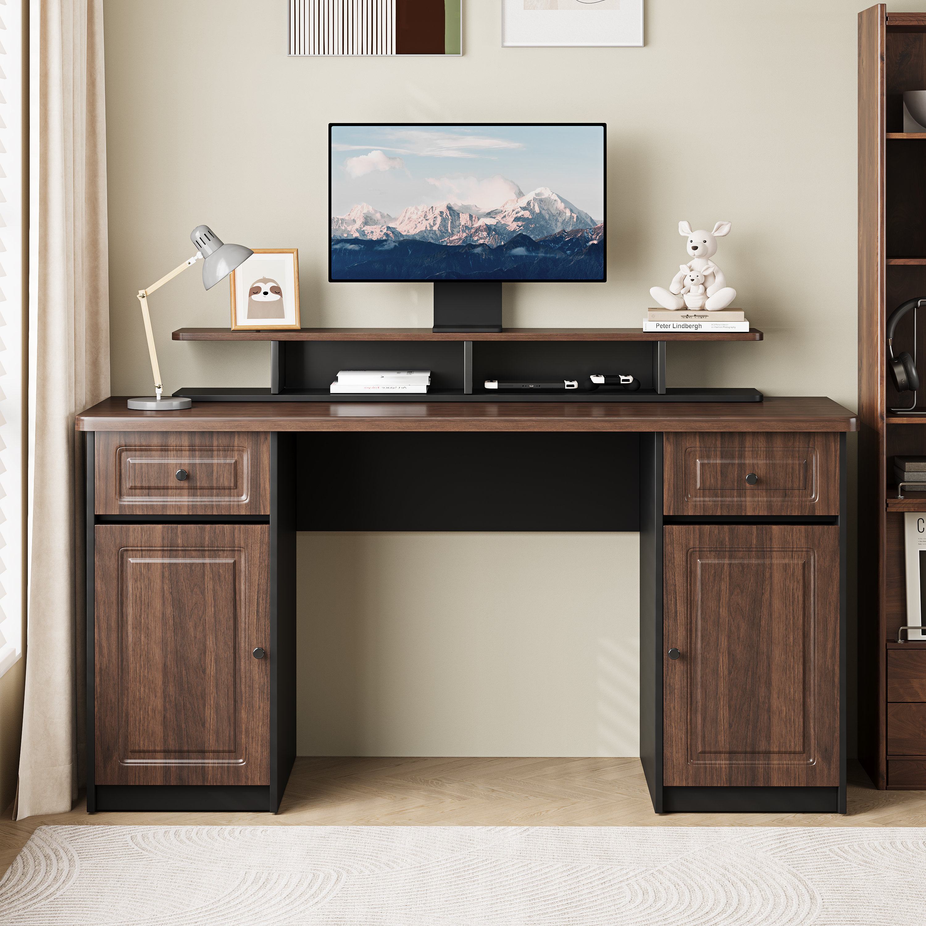 Red Barrel Studio® Executive Desk Computer Desk With Storage Drawers ...