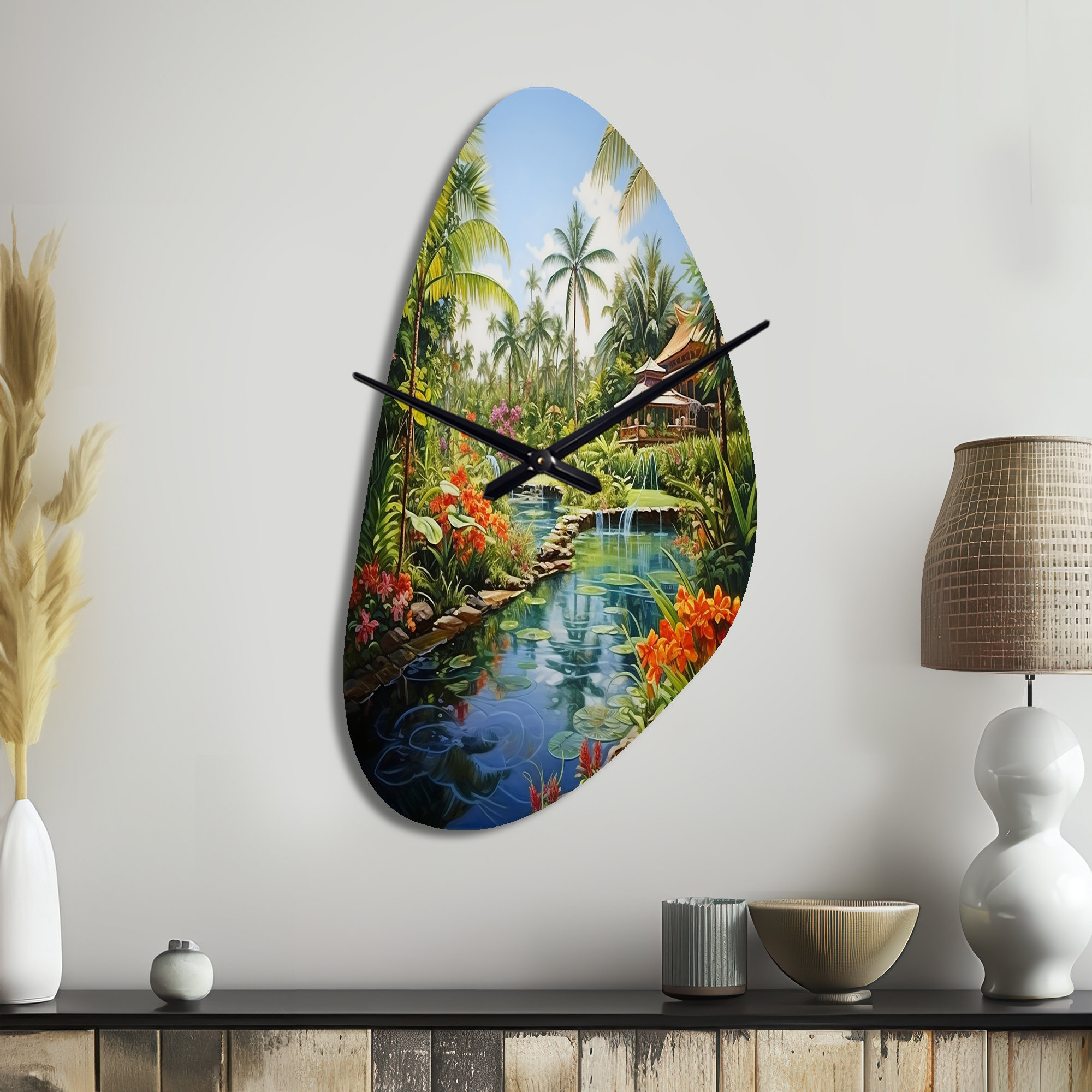 Design Art Bali Bliss Landscape II - Asian Art Asymmetrical Metal Wall ...