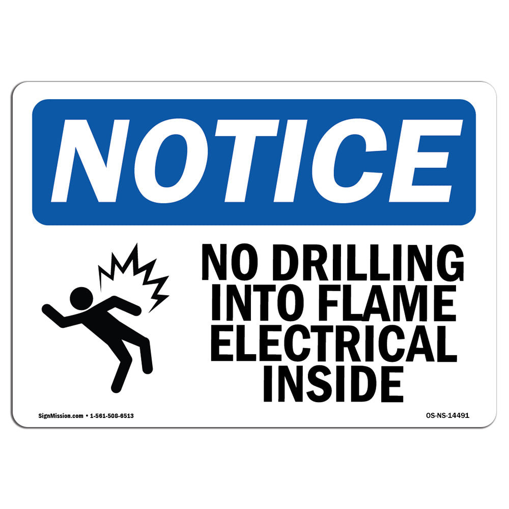 SignMission Osha Notice - No Drilling into Frame Electrical Sign with ...