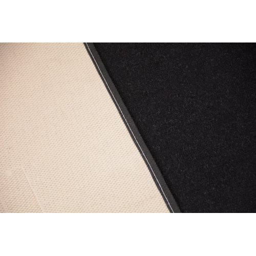 Ebern Designs Solid Border Black Low Pile Slip Resistant Rugs & Reviews ...