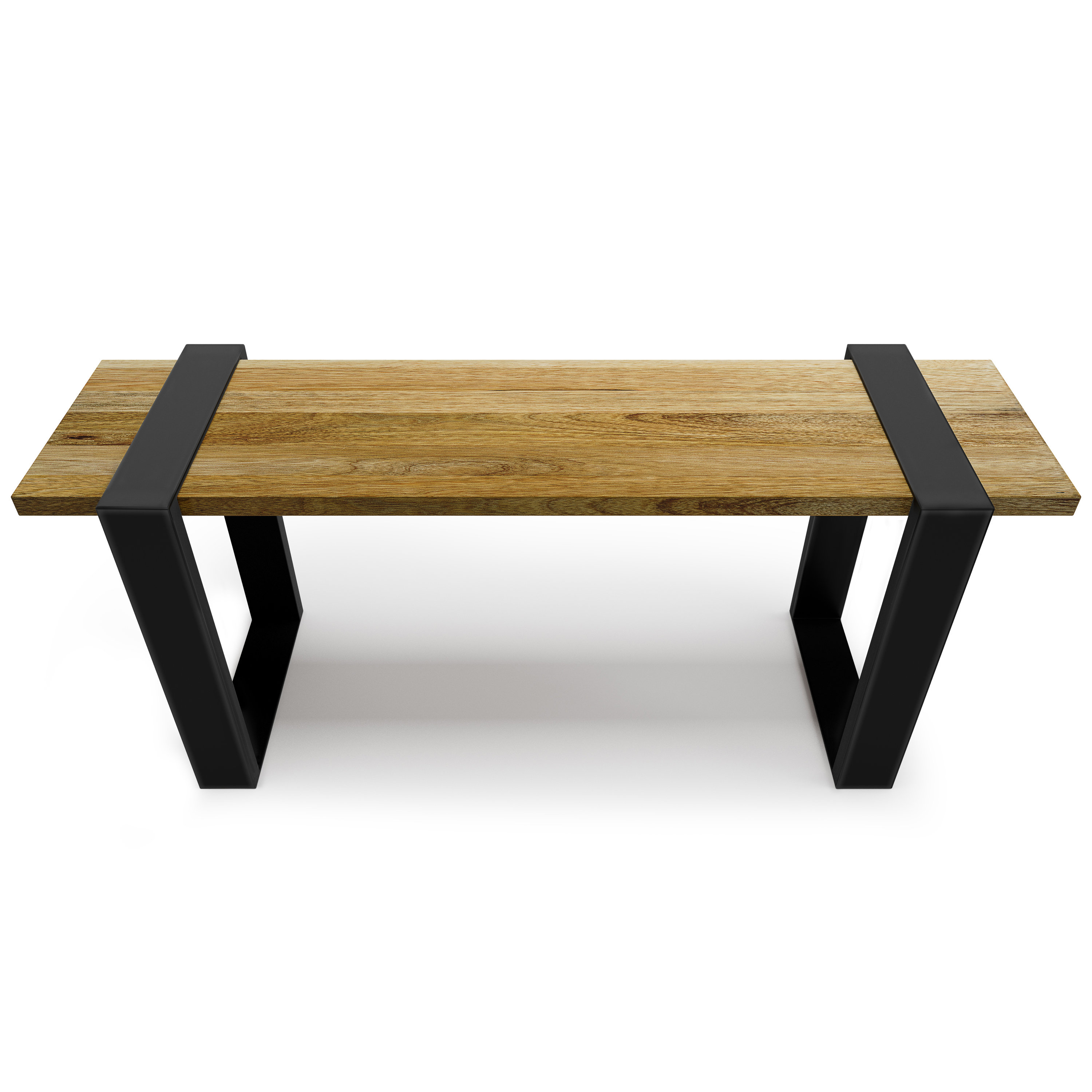 Simpli Home Nessa 42"W Solid Mango Wood Industrial Contemporary Bench ...