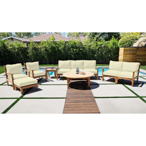 Willow Creek Designs Huntington Teak 7 - Person Outdoor Seating Group ...