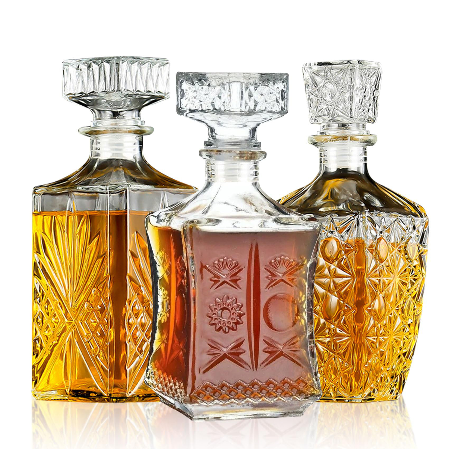 House of Hampton Whiskey Decanter Set For Men Of 3PCS Liquor Bottles ...