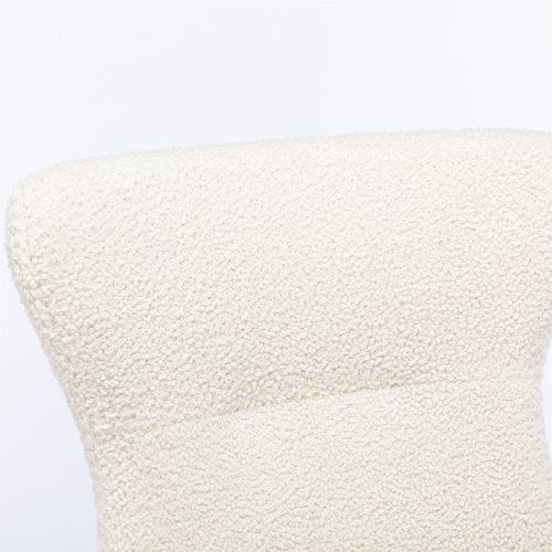 Corrigan Studio® Teddy Fabric Seat Rocking Chair With High Backrest And ...