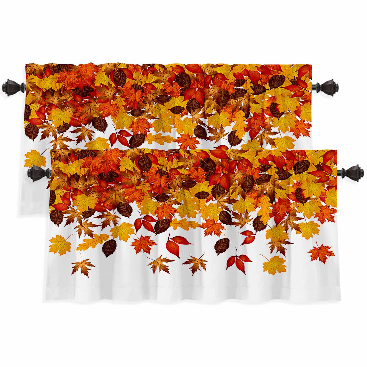 Ophelia & Co. Clear 52"W Autumn Leaves Fall Botanical Business Window ...
