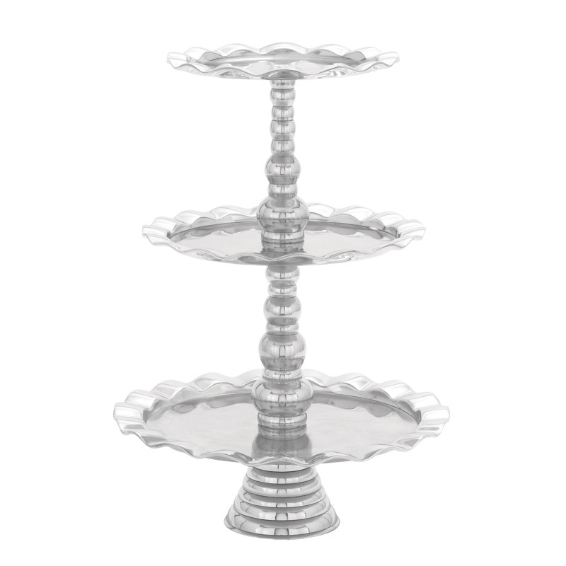 Charlton Home® Aluminum Metal 3 Level Silver Tiered Server & Reviews ...