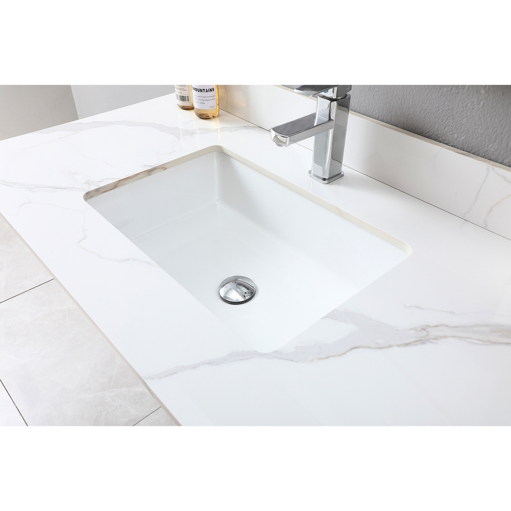 Hokku Designs 43x22 Inch Sintered Stone Vanity Top For Bathroom With ...